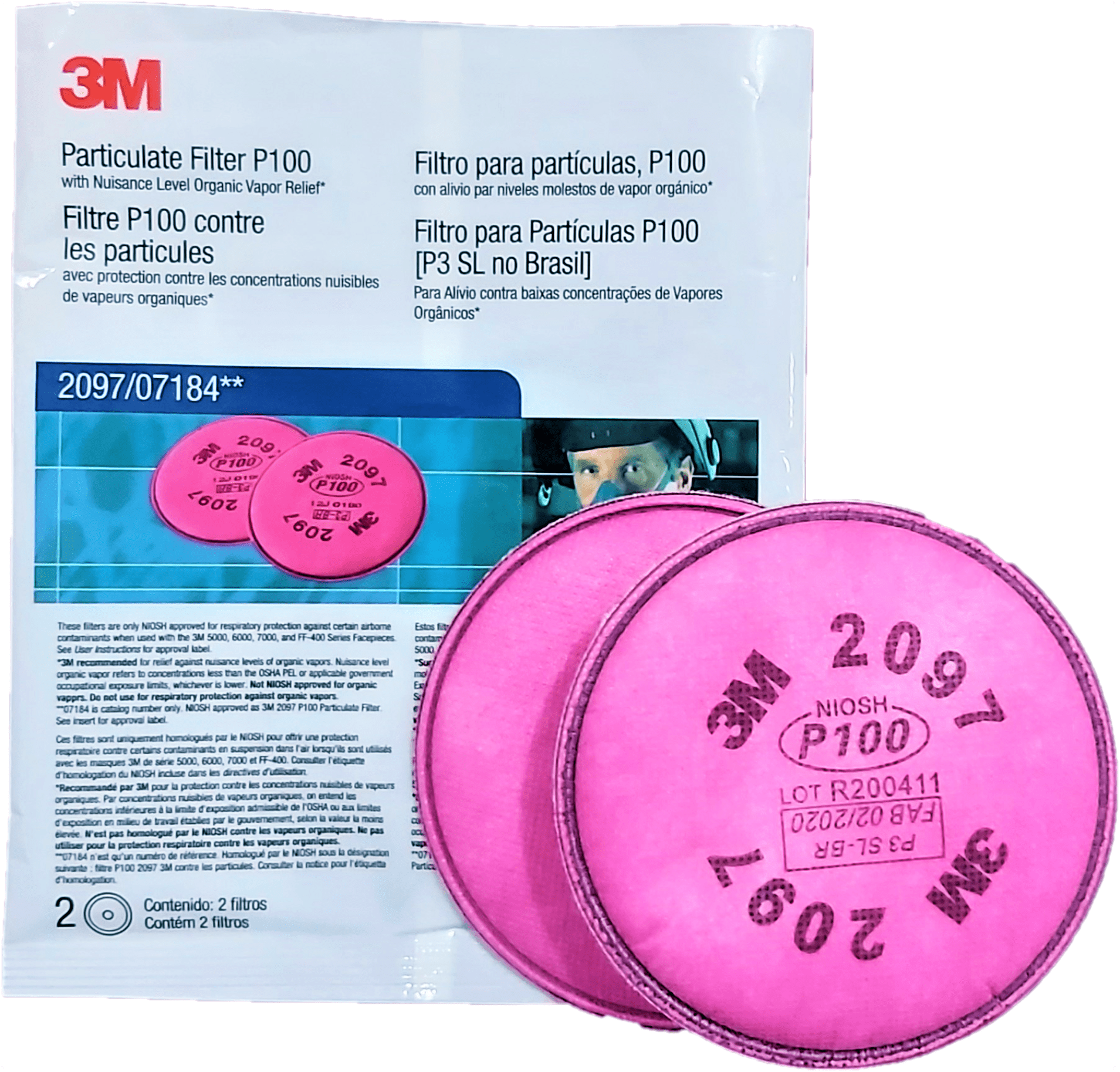 3M 2097 Filtro para particulas P100 para Ozono y Vapores Organicos | MARINOS DEL GOLFO