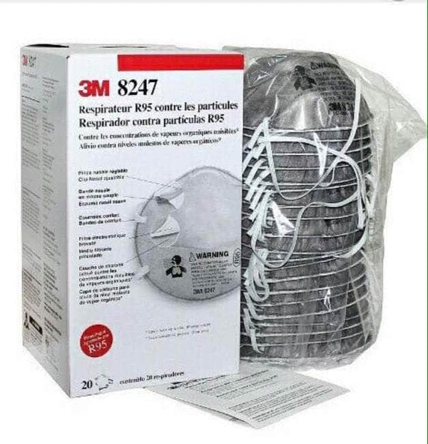 3M 8247, R95 Vapores Orgánicos, Caja de 20 pzas – MARINOS DEL GOLFO